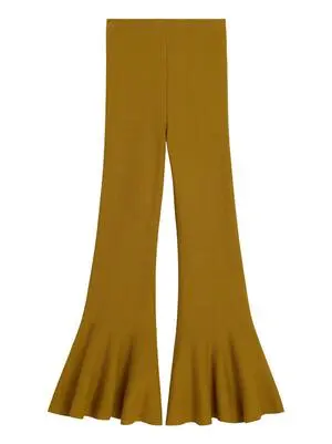Ami Elasticated Waist Flared Trousers - Brown