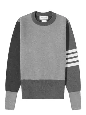 Thom Browne Striped Detail Pullover - Gray