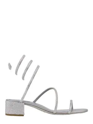 Rene Caovilla Cleo 45mm Rhinestone Embellished Sandals - Gray
