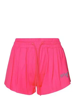 MSGM Logo Embroidered Drawstring Shorts - Pink