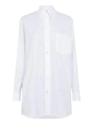 Celine Loose Shirt In Cotton Poplin - White