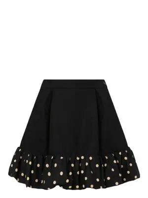 Moschino Polka Dot Ruffle Mini Skirt - Black