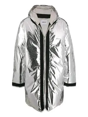 AMBUSH Silver Metallic Hooded Down Jacket - Gray