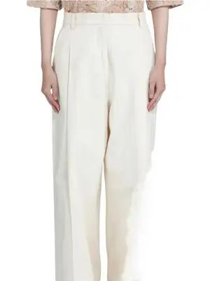 N.21 High-waisted Wide-leg Trousers With Belt - White