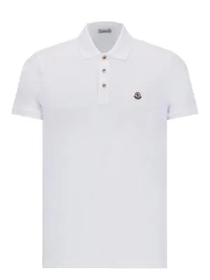 Moncler Logo Patch Polo Shirt - Optical White