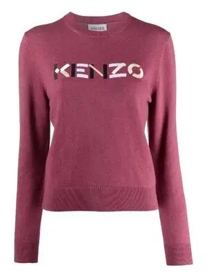 Kenzo Embroidered Logo Wool Jumper - Red
