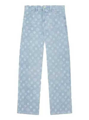 Casablanca Monogram Wide-leg Jeans - Blue