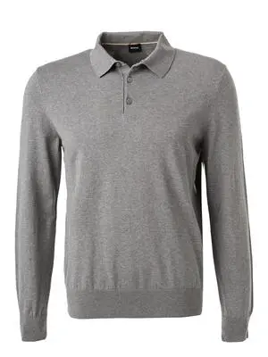 Hugo Boss Long-sleeved Polo Shirt - Gray