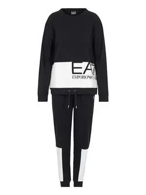 EA7 Logo Hooded Set - Black