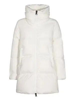 Herno High Neck Zip-up Down Coat - White