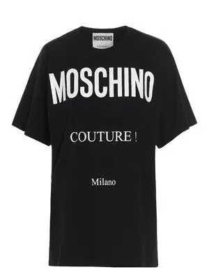 Moschino Round Neck Logo T-shirt - Black