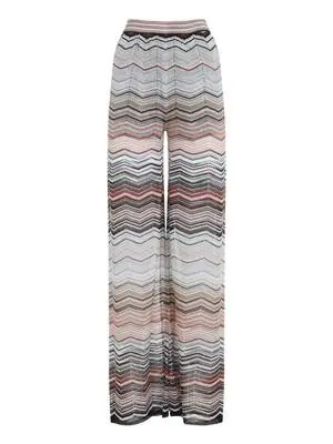 Missoni Chevron Wide-leg Knitted Trousers - Gray