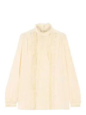 Valentino Garavani Lace Ruffled Shirt - Yellow