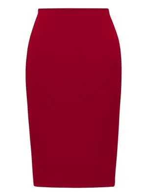 Saint Laurent Saint Laurent Mid-Rise Pencil Skirt Rouge