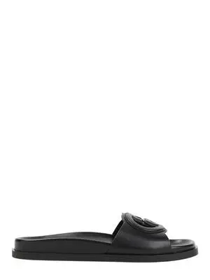 Gucci Interlocking G Cut Out Sandals - Black