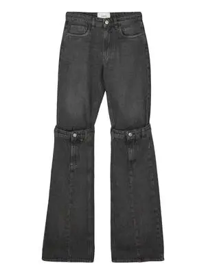 Coperni Mid-rise Wide-leg Jeans With Open Knee Detail - Black