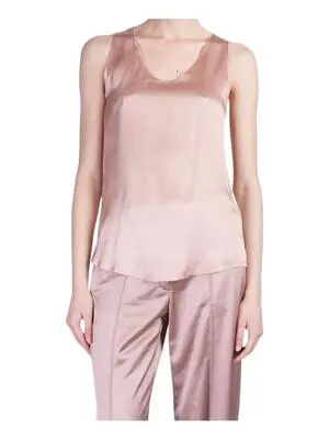 Balmain Sleeveless Satin Tank Top - Pink