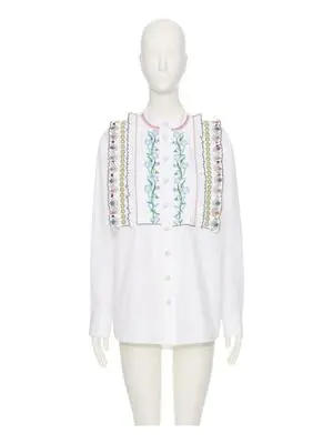VALENTINO Valentino Floral Embroidered Long Sleeve Shirt