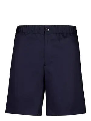 Ami Elasticated Waist Wide Leg Shorts - Navy Blue