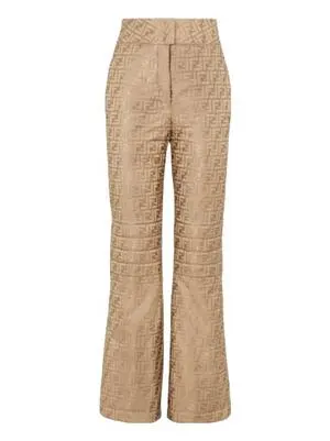 Fendi Monogrammed High-waisted Ski Pants - Beige