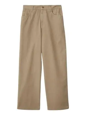 Burberry Logo Patch Straight-leg Trousers - Feather Color