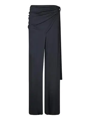 Rabanne Wraparound High-rise Palazzo Pants - Black