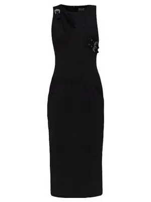 Versace Cut-out Buckle Midi Dress - Black