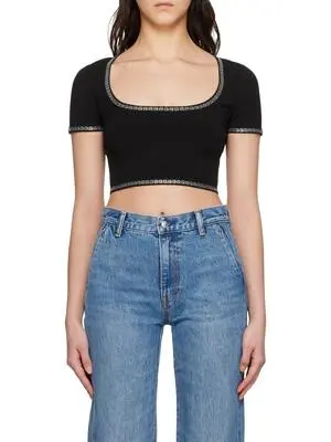 Alexander Wang Logo-detailed Crop Top - Black