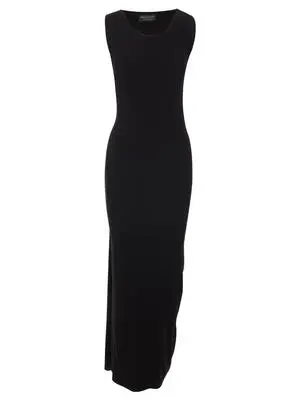 Balenciaga Sleeveless Ribbed Jersey Maxi Dress - Black