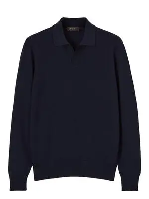 Loro Piana Buttonless Polo Shirt - Black