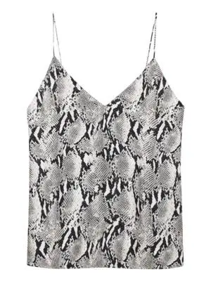ANINE BING Snake Print V-neck Camisole - Serpentine