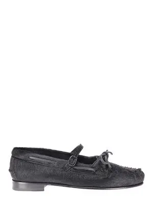 Hereu Buckled Ankle-strap Flat - Black