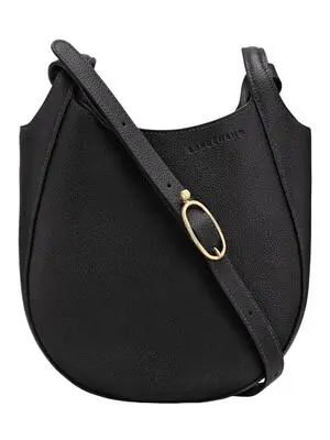 Longchamp Le Foulonné Leather Cross Body Bag - Black