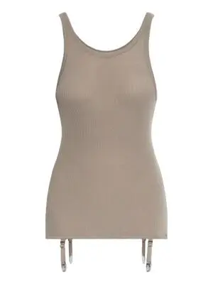LEMAIRE Ribbed Knit Tank Top With Adjustable Straps - Grey