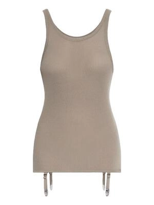LEMAIRE Lemaire Ribbed Knit Tank Top With Adjustable Straps Grey
