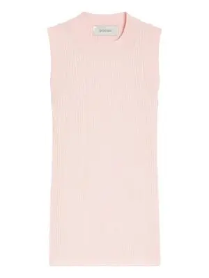 Sportmax Sportmax Ribbed Cotton Tank Top Pink