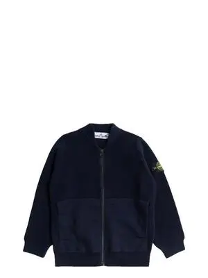 Stone Island Long-sleeved Zip-up Sweatshirt - Blue
