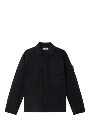 Stone Island Logo Patch Long Sleeve Shirt - Black