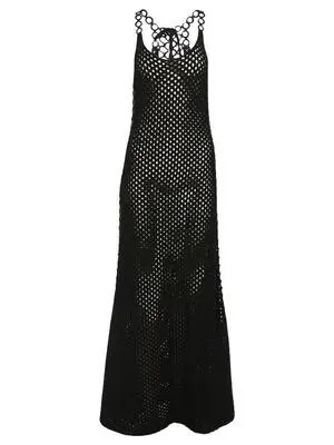 Chloé Crochet Sleeveless Maxi Dress - Black