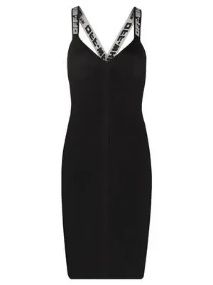Off-White V-neck Criss-cross Strap Mini Dress - Black