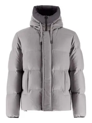 Herno Long-sleeved Hooded Down Jacket - Grey