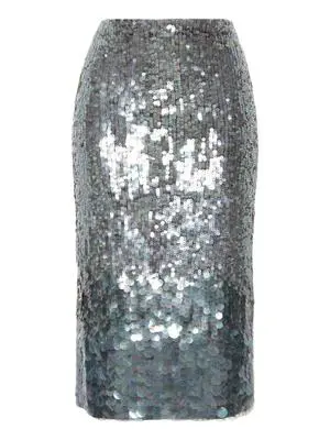P.a.r.o.s.h Sequin Embellished Midi Skirt - Gray