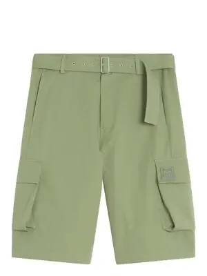 Maison Kitsuné Belted Bermuda Cargo Shorts - Turf Green