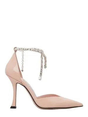 JIMMY CHOO Jimmy Choo Stevie 100 High Heel Pointed Toe Ankle Strap Pumps Macaron