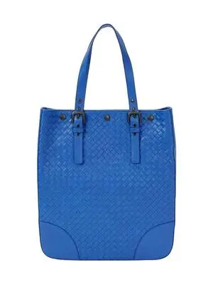 Bottega Veneta Woven Top Handle Bag - Blue