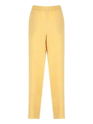 Fabiana Filippi Straight Crepe Trousers With Elasticated Waistband - Yellow