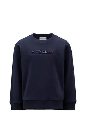 Moncler Logo Patch Crewneck Sweatshirt - Midnight Blue