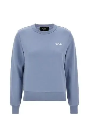 A.p.c. A.P.C. Logo Flocked Boxy Fit Sweatshirt Light Blue