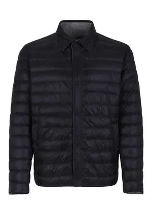 Herno Quilted Shirt Down Jacket With Pointed Collar - Black