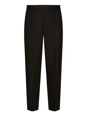 Dolce & Gabbana Pressed-crease Cotton Tailored Trousers - Black
